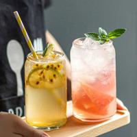 China 500ml Transparent Can Shaped Glass Drinking Cup for Beer Beverage Juice for sale