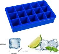 China Rectangle 15 Holes Silicone Ice Cube Tray Easy Release Ice Cube Tray Kitchen Tools for sale