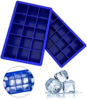 China Rectangle 15 Holes Silicone Ice Cube Tray Easy Release Ice Cube Tray Kitchen Tools for sale