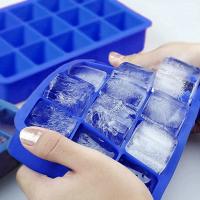 China Rectangle 15 Holes Silicone Ice Cube Tray Easy Release Ice Cube Tray Kitchen Tools for sale