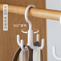 China Plastic 360 Degree Rotating Closet Hook Hanger 4 Hooks 2kg Capacity for Scarves Belts Ties for sale