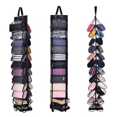 China Yoga Tights Storage Rack 24 Roll Independent Compartment Black Polyester PVC for sale