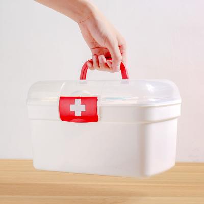 China Portable Plastic First Aid Medicine Box 1L-3L Double Layer Home Travel Storage for sale