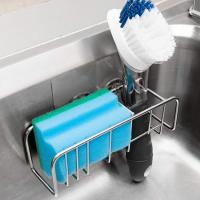 China Adhesive Sponge Holder Brush Holder Kitchen Sink Organization Basket for sale