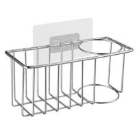 China Adhesive Sponge Holder Brush Holder Kitchen Sink Organization Basket for sale