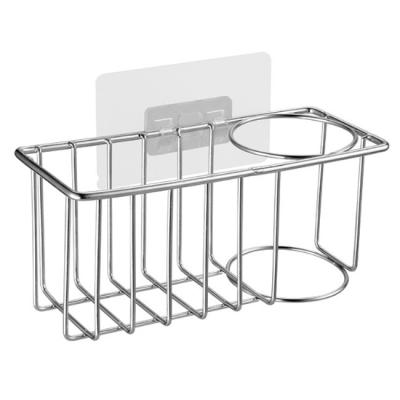 China Adhesive Sponge Holder Brush Holder Kitchen Sink Organization Basket for sale