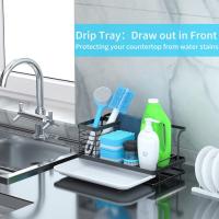 China Stainless Steel Sink Caddy Organizer 25x14.5x24cm with Removable Drain Pan for Sponge for sale