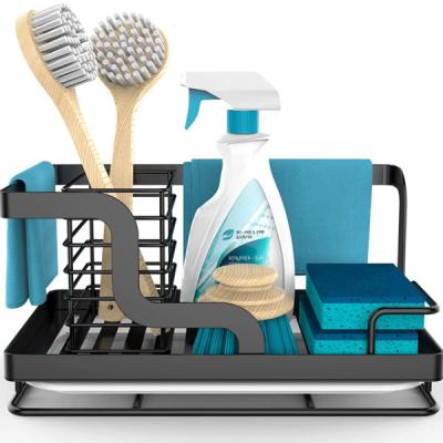 China Stainless Steel Sink Caddy Organizer 25x14.5x24cm with Removable Drain Pan for Sponge for sale
