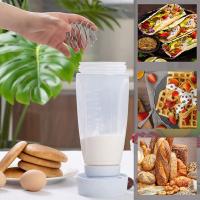China 1000ml Plastic Pancake Batter Dispenser Shaker Bottle with BlenderBall for Smooth Mixing for sale