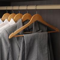China Bulk Non Slip Wooden Coat Hangers 40cm for Clothes Jackets Suits for sale