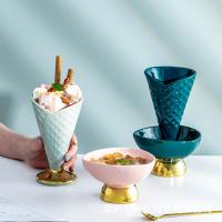 China Muliti Color Ceramic Tableware Ice Cream Cup Kitchen Tools for sale