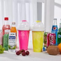 China 400ml Food Grade Silicone Slushy Cup Smoothie Maker Bottle with Straw for sale