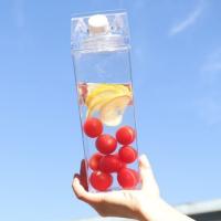 China 500ml BPA Free Plastic Milk Carton Water Bottle Leakproof Square Drinking Cup for sale