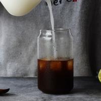 China 400ml 13.5oz Double Walled Clear Glass Mugs Canned Beer Cup for Iced Coffee for sale