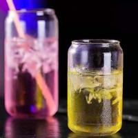 China 400ml 13.5oz Double Walled Clear Glass Mugs Canned Beer Cup for Iced Coffee for sale