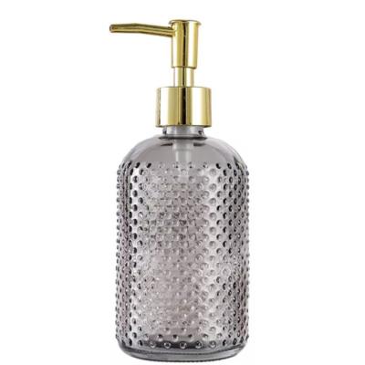 China 400ml Glass Soap Dispenser Bottle with ABS Pump for Shampoo Sanitizer Bathroom for sale