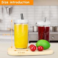 China Wide Mouth Glass Tea Reusable Smoothie Cups 16oz 24oz with Straw for sale