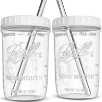 China Wide Mouth Glass Tea Reusable Smoothie Cups 16oz 24oz with Straw for sale