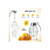 China Drip Free Honey Dispenser Acrylic 200ml Syrup Bottle with Anti Drip Nozzle for sale