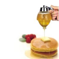China Drip Free Honey Dispenser Acrylic 200ml Syrup Bottle with Anti Drip Nozzle for sale