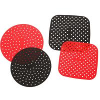 China Reusable 8.5 Inch Silicone Air Fryer Liners Non-Stick Square Baking Mats 2mm Thick for sale