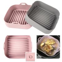 China Food Grade Silicone Air Fryer Pot 8.1 Inch Reusable Nonstick Baking Basket for 6 QT Air Fryer for sale