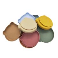 China Multi Color Cute Silicone Dinner Plates For Children Kitchen Supplies for sale