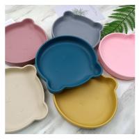 China Multi Color Cute Silicone Dinner Plates For Children Kitchen Supplies for sale