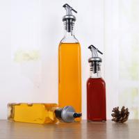 China Clear Glass Olive Oil Dispenser Bottles 500ml 250ml Leak Proof Cooking Oil Container for sale