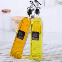 China Clear Glass Olive Oil Dispenser Bottles 500ml 250ml Leak Proof Cooking Oil Container for sale