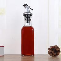 China Clear Glass Olive Oil Dispenser Bottles 500ml 250ml Leak Proof Cooking Oil Container for sale