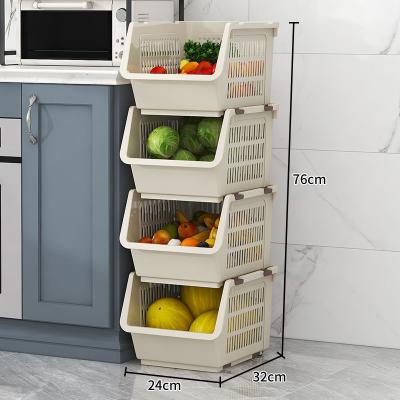 China Stackable Hollow Fruit Vegetable Organizer Basket Kitchen Supplies for sale