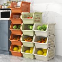China Stackable Hollow Fruit Vegetable Organizer Basket Kitchen Supplies for sale