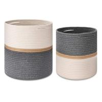 China Cotton Rope Plant Basket Woven Flower Pot Floor Indoor Planter 10 12 Inch Home Decor for sale