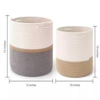 China Cotton Rope Plant Basket Woven Flower Pot Floor Indoor Planter 10 12 Inch Home Decor for sale
