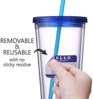 China 450ml Transparent Double Wall Plastic Drinking Tumbler with Straw and Lid BPA Free for sale