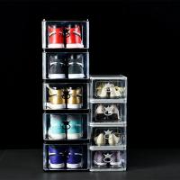 China ODM Dustproof Clear Plastic Shoe Organizer Drawer Rack Transparent Stackable 4 Pack for sale