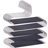 China S-Shape Stainless Steel Trousers Hangers 5 Tier Space Saving Clothes Organizer for sale