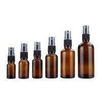China 30ml 50ml 100ml Amber Glass Spray Bottles for Essential Oils Fine Mist for sale