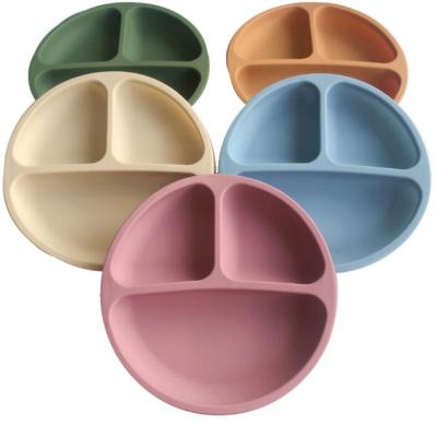 China Silicone Suction Divided Plate for Babies 8.4 Inch Toddler Dish for sale