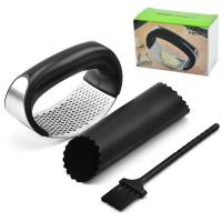 China 304 Stainless Steel Garlic Press Rocker 10.5cm Ergonomic Handle Mincer Crusher for sale