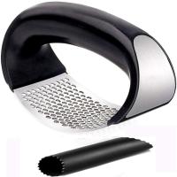 China 304 Stainless Steel Garlic Press Rocker 10.5cm Ergonomic Handle Mincer Crusher for sale