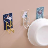 China Cartoon Stainless Steel Adhesive Towel Hook 13x7x6.5cm No Punch Wall Hanger for sale