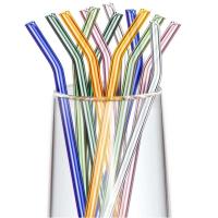 China Reusable Glass Straws Multiple Colored Borosilicate Glass Drinking Straws for sale