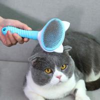 China Custom Stainless Steel Pet Hair Remover Brush for Dog Cat with 60 Degree Bent Bristles for sale