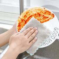 China Bibulous Coral Velvet Microfiber Dish Towels 27x16cm 8 Pack Ultra Absorbent Nonstick Oil Kitchen Cloths for sale