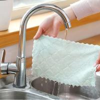 China Bibulous Coral Velvet Microfiber Dish Towels 27x16cm 8 Pack Ultra Absorbent Nonstick Oil Kitchen Cloths for sale