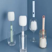 China Removable Long Handle Cleaning Sponge Bottle Brush Cleaner Diamond Shaped for sale