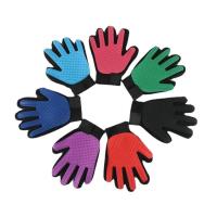 China Silicone Pet Grooming Gloves for Dogs Cats Massage Deshedding 5 Finger Design for sale