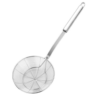 China Stainless Steel Spider Strainer Skimmer Ladle 15.5 Inch 5.4 Inch Bowl for Frying for sale